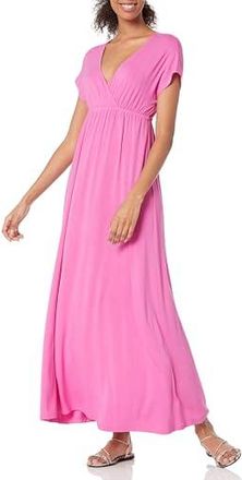 Amazon Essentials Robe Longue cintrée (Disponible en Grande Taille) Femme, Rose Vif, XXL