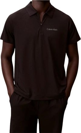 Calvin Klein Homme, Tops, Noir, Taille: M Pique Zip Polo