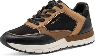 Tamaris Damen Low-Top Sneaker, Frauen Halbschuhe,Wechselfußbett,Comfort Lining,Freizeit,sportlich,Halbschuhe,straßenschuhe,Black Comb,36 EU