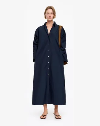 Arket Hemdkleid Aus Baumwolle -Blau