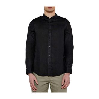 A|X Armani Exchange Regular Fit Leinenhemd - - Shirts - Herren - Schwarzk - M