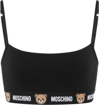 Moschino Femme, Tops, Noir, Taille: 38 FR Soutien-gorge bandeau en jersey de coton stretch Teddy Bear