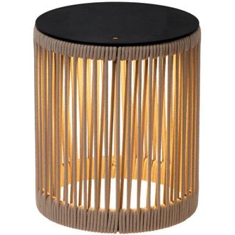 Lucide Pingi Lampadaire Rechargeable Int/Ext Batterie/Piles Diam. 33,5 cm led 3 StepDim 1x3W 3000K IP44 Taupe - Lucide