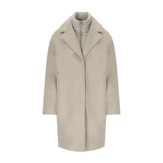 Duno Beiger Baumwoll-Miranda Mantel mit V-Ausschnitt - - Coats - Damen - Beige - L