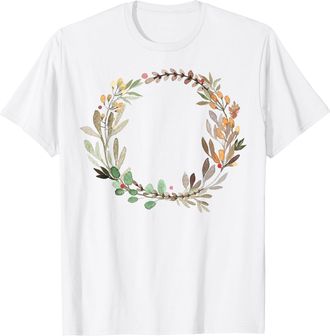 Trendy Apparel Trendy Watercolour Wreath T-Shirt