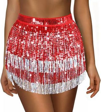 Generic Jupe unie en mousseline de soie pour femme - Jupe de danse bulle - Jupe courte - Jaune, Brique rouge., taille unique