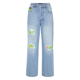 Philipp Plein Denim Hosen Loose Fit Insert New Baroque - - Jeans - Damen - Blau - W26