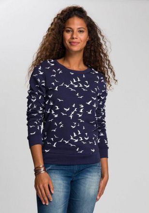 Kangaroos Sweatshirt Langarm, figurumspielender Schnitt, bedruckt, Rundhalsausschnitt