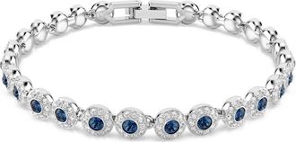 Swarovski Una Angelic Armband Rundschliff, Blau, Rhodiniert