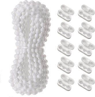 Generic Rollokette, Blindkette Ersatzkette Rollo, 6 Meter Rollo Kette mit Kettenverbinder für Rollo, Jalousien, Vertikaljalousien, 10 Stück