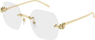 Cartier Geometric Frame Glasses - - Accessories - unisex - Gelb - 54 MM