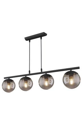 Globo Lighting H&auml;ngeleuchte Blama, Schwarz, Metall, Glas, l&auml;nglich,l&auml;nglich, 15x120x90 cm, beliebig k&uuml;rzbar, Lampen & Leuchten, Innenbeleuchtung, H&auml;ngelampen, Esstis