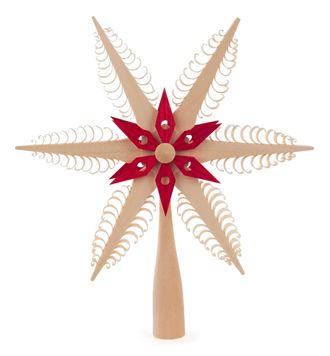 Dregeno Seiffen eG Dregeno Erzgebirge - Christbaumspitze Spansternrot-Natur &Oslash; 20cm