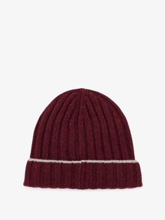 Brunello Cucinelli Mens Cashmere Beanie Purple Hat