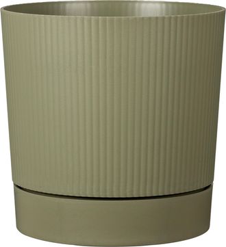Scheurich LINO+, Pflanzgef&auml;&szlig; aus Kunststoff, Farbe: Moss Green, 39 cm Durchmesser, 34,6 cm hoch, 32 l Vol