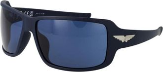 Police Homme, Accessoires, Bleu, Taille: ONE Size Lunettes de soleil en plastique avec protection UV