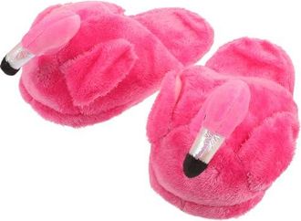 BESTONZON OUNONA Pantoufles Dint&eacute;rieur Flamant Rose pour Femmes, Moelleuses en Mousse &agrave; M&eacute;moire de Forme, Semelle Antid&eacute;rapante, Taille Adulte 28 Cm, Confort Ch