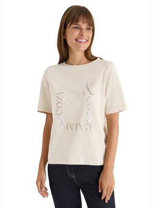 Cecil Damen 3228213 T-Shirt Mit Frontprint, Light Greige, M EU