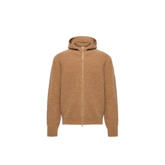 Moncler Moncler Cardigan Zipp&eacute; En Laine Boucl&eacute;e M&eacute;lang&eacute;e, Homme, Beige, Taille: Xl