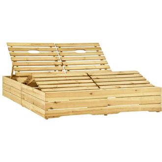 vidaXL vidaXL Chaise longue double Bois de pin impr&eacute;gn&eacute; de vert