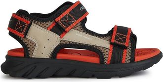 Geox Jungen J Airadyum Bo Sandal, Dk Beige Red, 33 EU