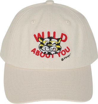 Kenzo Homme, Accessoires, Beige, Taille: ONE Size Casquette Brod&eacute;e Tigre Sauvage