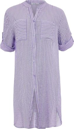 Zwillingsherz Longbluse im Streifen Muster Hochwertiges Sommerkleid für Damen Frauen Mädchen - Abendkleid Freizeitkleid Strandkleid - Locker luftige Tunika - Perfek