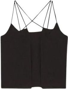 Patrizia Pepe Femme, Tops, Noir, Taille: 38 FR D&eacute;bardeur en Viscose avec D&eacute;tails C&ocirc;tes