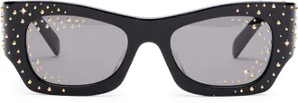 Celine Womens Black Sunglasses With Gold Details Acetate