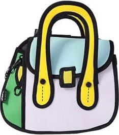 Generic Paperdope HootPack - Sac fourre-tout 2D de style bande dessin&eacute;e - Sac &agrave; bandouli&egrave;re pour femme et fille - Cadeau 2D, Vert, One Size