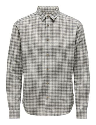 Only & Sons Herren Onsgudmund Ls Checked Shirt Noos Freizeithemd, Egret,XL