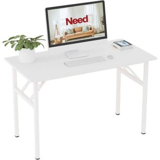 Need Bureau dOrdinateur Informatique Pliante 120x60cm Table d&eacute;tude/&agrave; d&icirc;ner Pliable pour Maison/Bureau,blanc