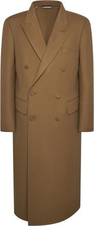 Tom Ford Homme, Manteaux, Beige, Taille: XL Manteau Crois&eacute; Fendu en Laine et Cachemire