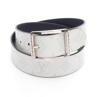Louis Vuitton Pre-owned Sangle Reverso Monogram Leder PVC G&uuml;rtel - - Pre-owned - Herren - Wei&szlig; - ONE SIZE