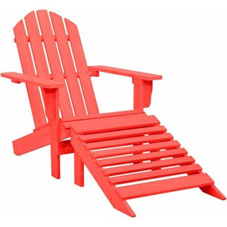 vidaXL Vidaxl - Adirondack-Gartenstuhl mit Fu&szlig;st&uuml;tze Massivholz Tanne Rot