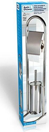 Bestway Bath & Shower 8711252950914 Toilettenpapierhalter und B&uuml;rstenst&auml;nder, Edelstahl, INOX/rostfrei verchromt, 16.5 x 11.5 x 79.0 cm