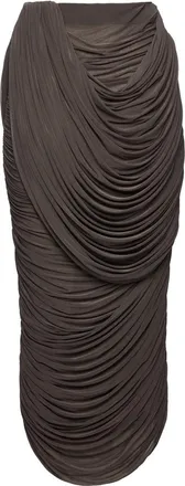 Magda Butrym Cupro Midi Skirt - Brown