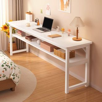 Generic Schreibtisch F&uuml;Rs Homeoffice, Computertisch Mit Fu&szlig;Matte, Doppelwandiger Ablage, Verst&auml;Rkt Mit Zugstange for B&uuml;Ro, Arbeitszimmer Oder Schminktisch