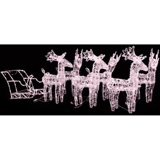 vidaXL vidaXL Rentiere Schlitten Weihnachtsdekoration 320 LEDs Acryl