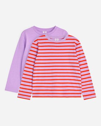Arket Lang&auml;rmeliges T-Shirt Im 2er-Pack -Rot