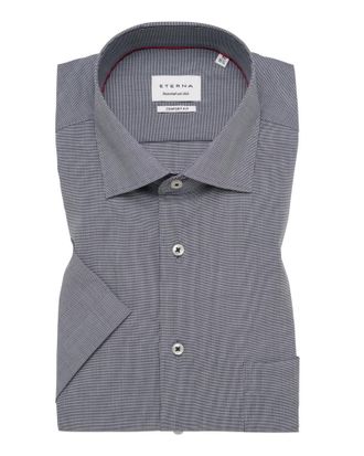 Eterna Kurzarmhemd mit Kleinmuster und Lyocell-Anteil, Comfort Fit in