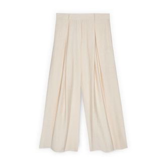 Fiorella Rubino Femme, Pantalons, Beige, Taille: 40 FR Pantalon palazzo &agrave; pinces