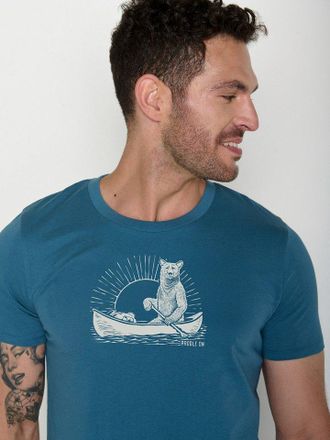 Greenbomb T-Shirt Guide Bear Canoe (1-tlg., 1) klassischer Schnitt, tailliert, Rundhalsausschnitt, Bio-Baumwolle