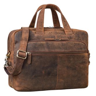 STILORD Lias Echtleder Umh&auml;ngetasche f&uuml;r Herren - Stilsicher ins n&auml;chste Meeting Farbe:kreta - braun