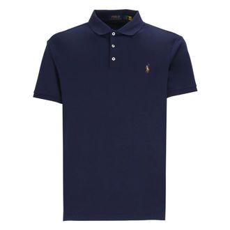 Ralph Lauren Homme, Tops, Bleu, Taille: L Polo en coton &agrave; trois boutons