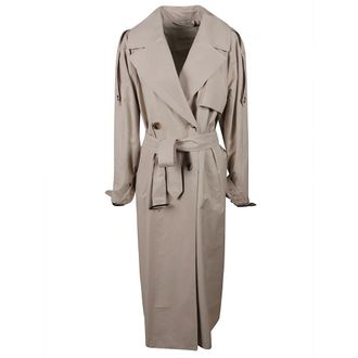 Max Mara Long Double-Breasted Oversized Trench Coat - Femme - Manteaux - Beige - Taille: 36 FR