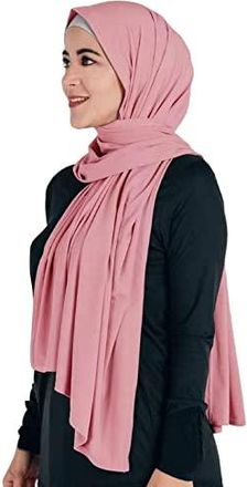 Lina & Lily Hijab Femme Musulmane, Foulard de Tête, Tissu en Jersey Modal Opaque, Maxi 180 X 80cm (Rose Clair)