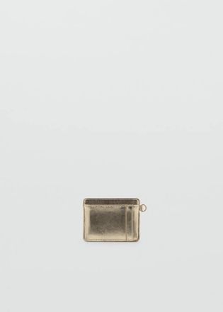 Mango Porte-cartes matelass&eacute; or - Femme - Taille unique - MANGO