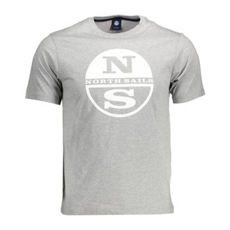 North Sails Erh&ouml;htes l&auml;ssiges Rundhals-T-Shirt - - Tops - Herren - Grau - XL