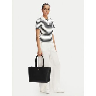 Tommy Hilfiger Handtasche Tommy Hilfiger Th Logotape Tote AW0AW18742 Schwarz
